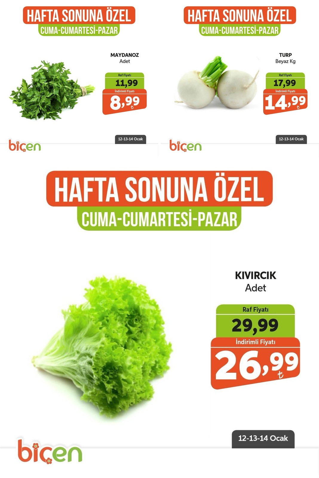 Biçen Market 12 Ocak 2024 Aktüel Kataloğu - Hafta Sonu İndirim Broşürü ...