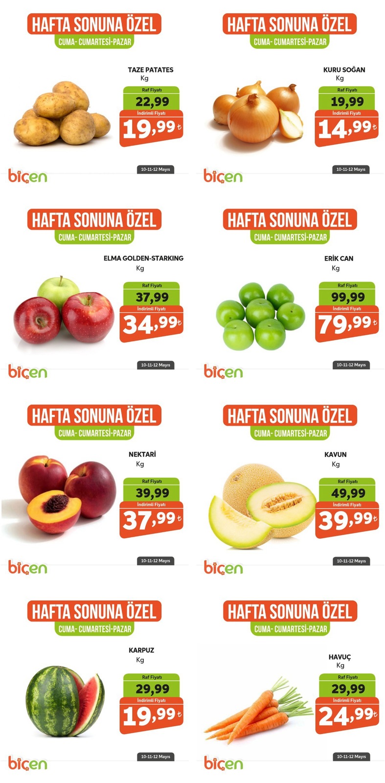 Biçen Market 10 Mayıs 2024 Aktüel Kataloğu - Hafta Sonu İndirim Broşürü ...