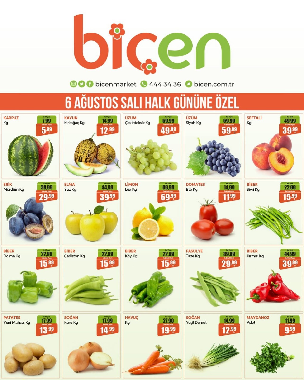 Biçen Market 6 Ağustos 2024 Aktüel Kataloğu - Halk Günü İndirimleri ...