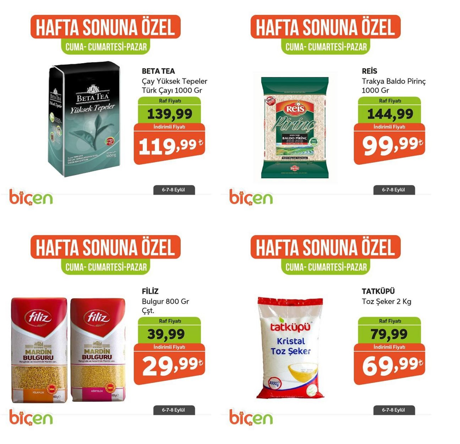 Biçen Market 6 Eylül 2024 Aktüel Kataloğu - Hafta Sonu İndirim Broşürü ...