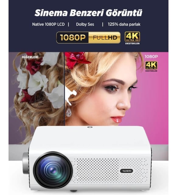 Vankyo Leisure 495W Full HD Wi-Fi Android Projeksiyon Cihazı Fiyatları ...