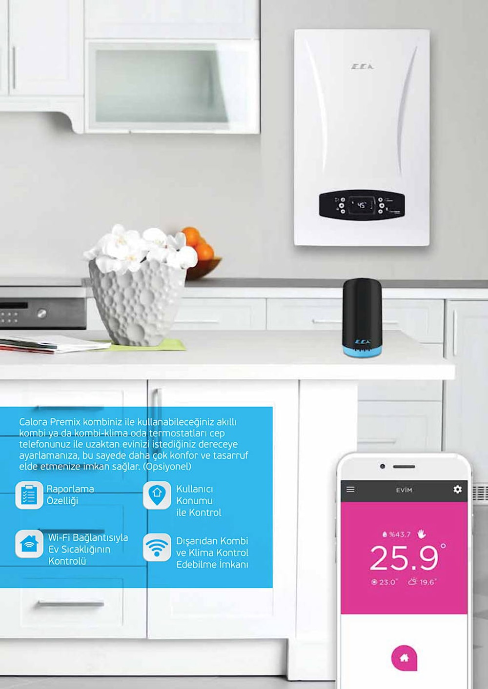 E.C.A. Calora Premix 24 kW Hermetik Yoğuşmalı Kombi Fiyatları ...