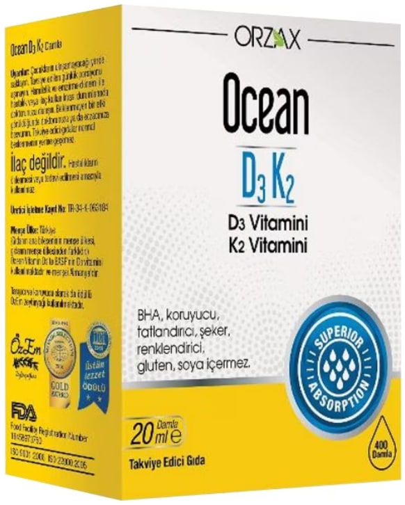 Ocean D3K2 Damla 20 ml Fiyatları, Özellikleri ve Yorumları | En Ucuzu ...