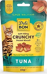Delibon Crunchy İçi Dolgulu Tavuklu ve Naneli 60 gr Kedi Ödül Bisküvisi ...