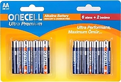 Onecell Ultra Premium 8'li Alkalin AA Kalem Pil Fiyatları, Özellikleri ...