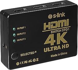 S-link SL-HSW73 3in1 4K HDMI Switch Fiyatları, Özellikleri ve Yorumları ...