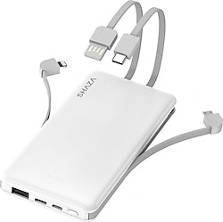 SHAZA 20.000 Mah Kendinden Kablolu Taşınabilir Şarj Cihazı Beyaz ...