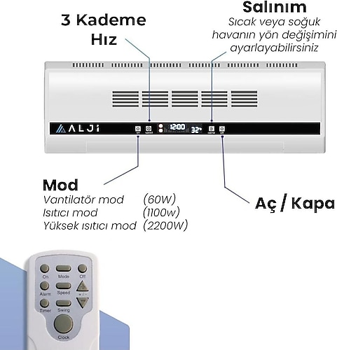 Alji 2200 W Uzaktan Kumandalı Soğutucu ve Seramik Isıtıcı Fiyatları ...