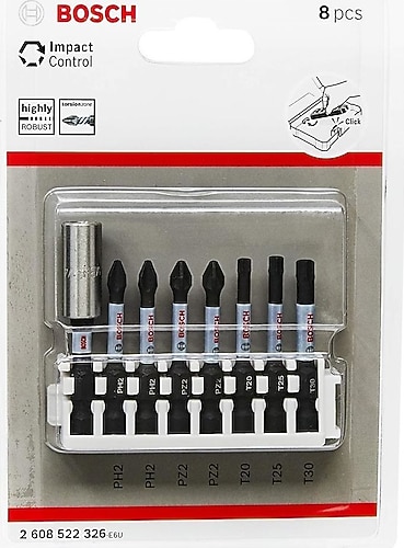 Bosch 2608522326 Impact Control 8 Parça Vidalama Bits Uç Seti Fiyatları ...