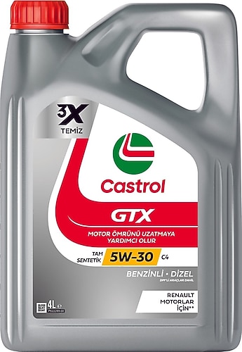 Castrol GTX 5W-30 C4 4 lt Motor Yağı - 2024 Fiyatları, Özellikleri ve ...