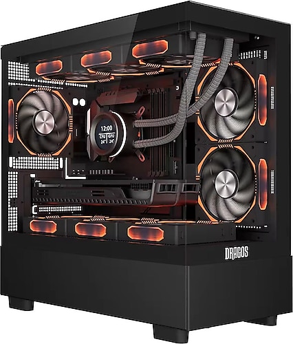 Dragos Basalt Pro ARGB Fanlı Siyah 600 W Micro ATX Oyuncu Kasası ...