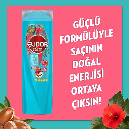 Elidor Doğanın Enerjisi Argan Yağı ve Hibiskus Özü Şampuan 400 ml ...