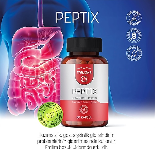 Erbatab Peptix HCL + Pepsin 60 Kapsül Fiyatları, Özellikleri ve ...