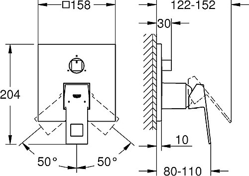 Grohe 24094000 Eurocube Tek kumandalı 3 Yönlü Banyo Bataryası Fiyatları ...