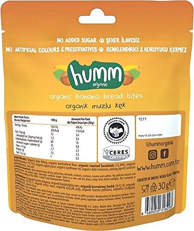 Humm Organik Muzlu Vegan Kek 30 gr Fiyatları, Özellikleri ve Yorumları ...