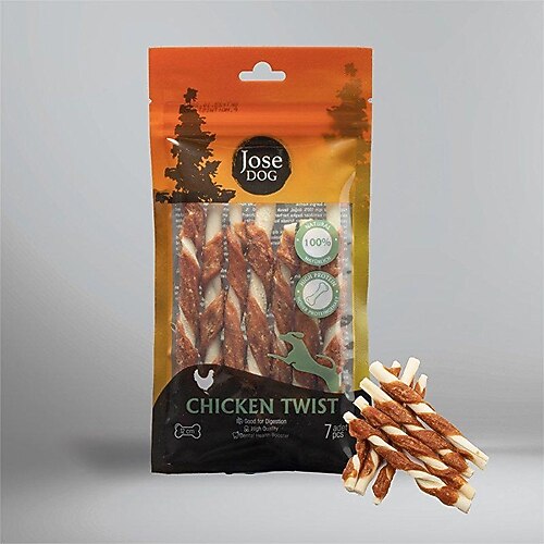 Jose Dog Chicken Twist Burgu 12 cm 7'li 70 gr Kemik Köpek Ödülü ...