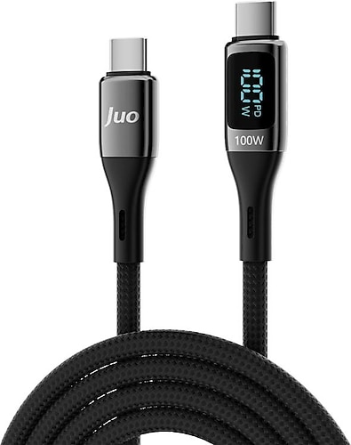 Juo JCBL101 100 W 1 m Led Ekranlı Type-C to Type-C Hızlı Şarj Kablosu Fiyatları, Özellikleri ve ...