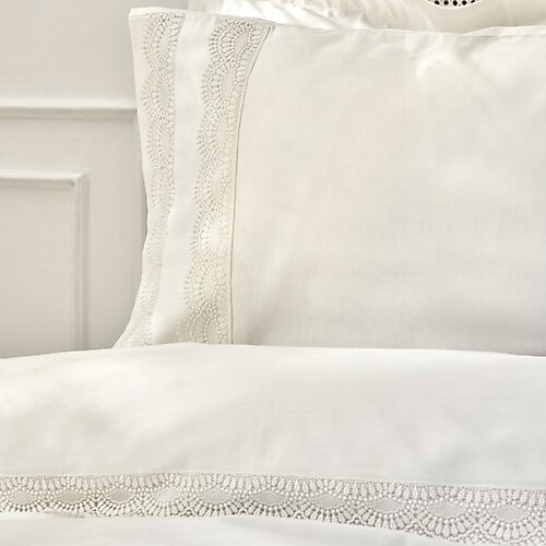 Karaca Home White Collection Quin Beyaz Dantelli Çift Kişilik Nevresim ...