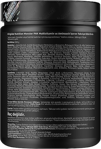 Kingsize Nutrition Monster Pak 500 gr Fiyatları, Özellikleri ve ...