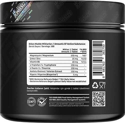 Kingsize Nutrition ZMA Complex 100 Tablet Fiyatları, Özellikleri ve ...