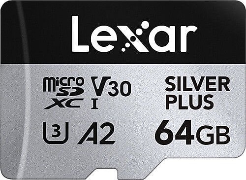 Lexar Professional Silver Plus LMSSIPL064G Class 10 UHS-I U3 A2 V30 64 ...