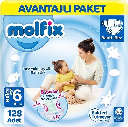 Molfix 6 Numara Extra Large 128'li Bebek Bezi Fiyatları, Özellikleri ve ...