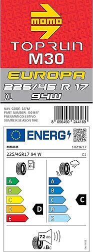 Momo M30 Toprun 225/45 R17 94W XL Yaz Lastiği - 2023 Fiyatları, Özellikleri ve Yorumları | En ...