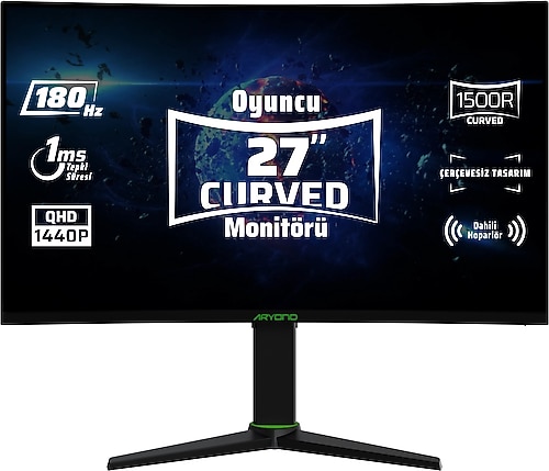 Monster Aryond A27 V2 27" 1 ms 2K Curved Pivot 180 Hz Oyuncu Monitörü ...