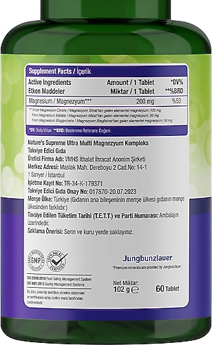 Nature's Supreme Multi Magnesium Complex 60 Tablet Fiyatları ...