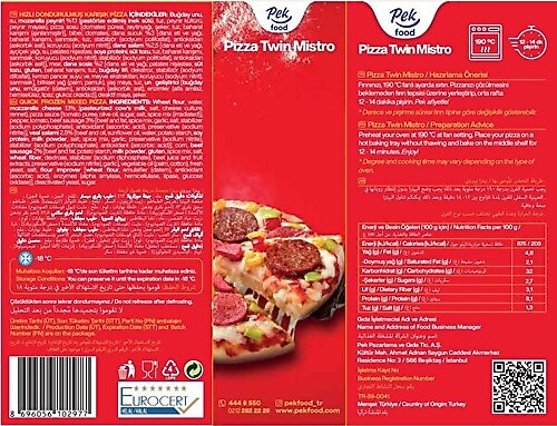 Pek Food Pizza Twin Mistro 2'li 400 gr Fiyatları, Özellikleri ve ...
