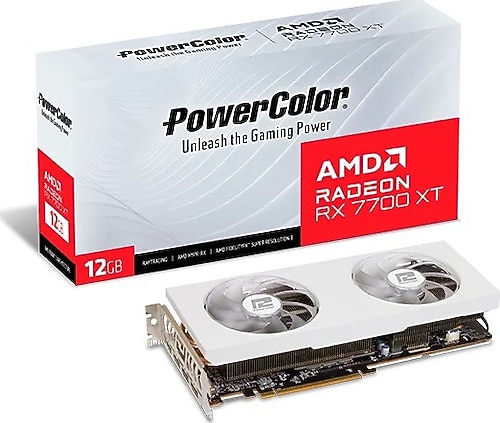 PowerColor RX 7700 XT 12G-P/White 192 Bit GDDR6 12 GB Ekran Kartı ...
