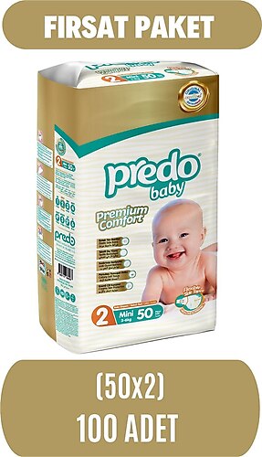 Predo Baby Premium Comfort 2 Numara Mini 100'lü Bebek Bezi Fiyatları ...