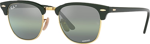 Ray-Ban Clubmaster Chromance 3016 1368G4 Polarize Gold-Silver/Green ...