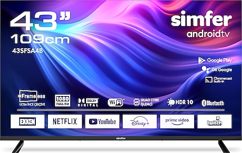 Simfer 43SFSA4B Full HD 43" 109 Ekran Uydu Alıcılı Android Smart LED TV Fiyatları, Özellikleri ...