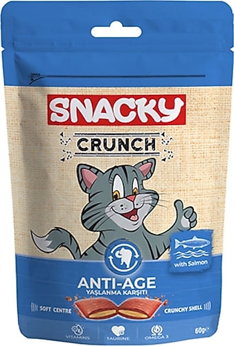 Snacky Crunch Yaşlanma Karşılı Somonlu 60 gr Kedi Ödülü Fiyatları ...