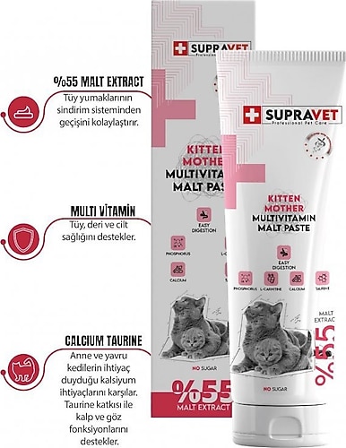 Supravet Kitten&Mother 100 gr Multivitamin Malt Paste Kedi Macunu ...