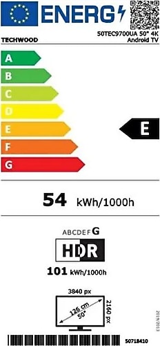 Techwood 50TEC9700UA 4K Ultra HD 50" 127 Ekran Uydu Alıcılı Android ...