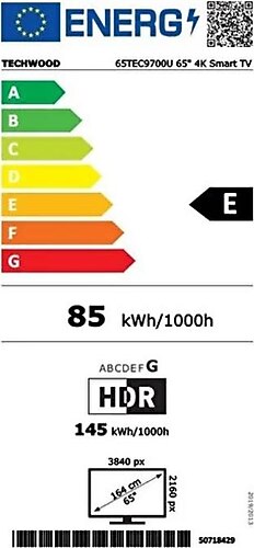 Techwood 65TEC9700U 4K Ultra HD 65" 165 Ekran Uydu Alıcılı Smart LED TV ...