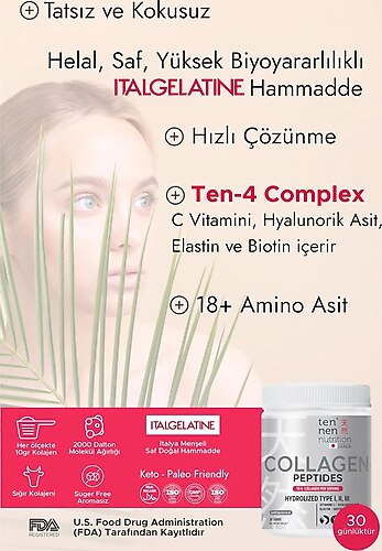 Tennen Nutrition Tip 1-2-3 Collagen Peptides 306 gr Fiyatları ...