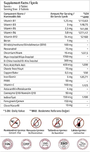 Validus Infer-Female Miyo-Inositol 1700 mg 120 Tablet Fiyatları ...