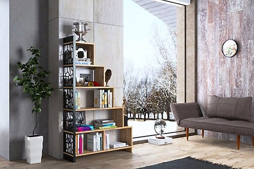 Wood'n Love Silva Atlantik Çam-Siyah Kitaplık Fiyatları, Özellikleri ve ...