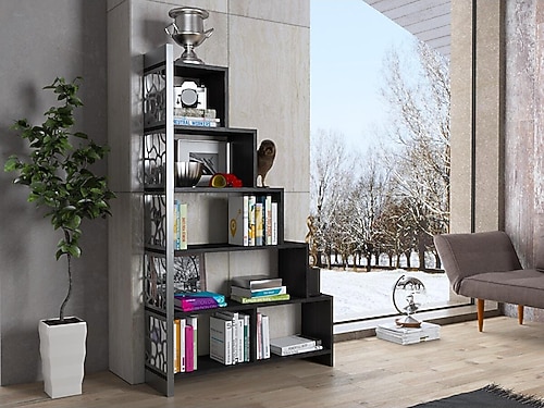 Wood'n Love Silva Atlantik Çam-Siyah Kitaplık Fiyatları, Özellikleri ve ...