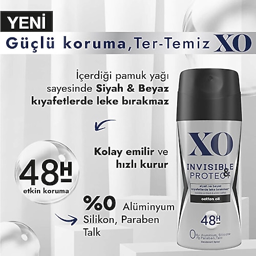 XO Invisible & Protect Erkek Deodorant 150 ml Fiyatları, Özellikleri ve ...